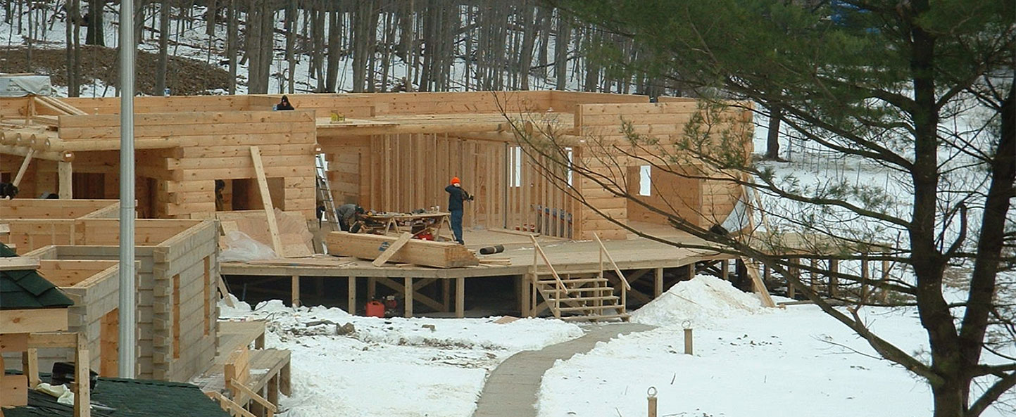 ELoghomes Construction Service - Installation Of Log Home Shell Package